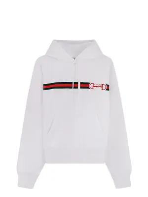 Gucci Cotton Sweatshirt With Embroidered Horsebit - White