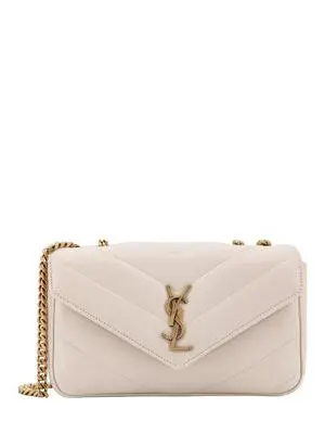 Saint Laurent SAINT LAURENT Loulou Small Quilted Leather Shoulder Bag Beige