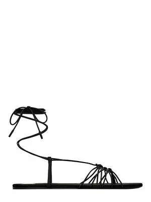 Saint Laurent Babylone Leather Sandals - Black
