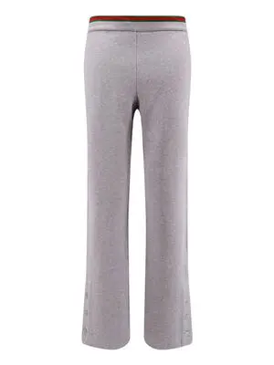 Gucci Cotton Blend Trousers With Web Detail - Grey
