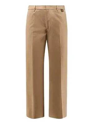 Gucci Cotton Trousers With Web Detail - Beige