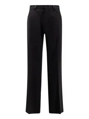 Balenciaga Straight Fit Cotton Trousers - Black