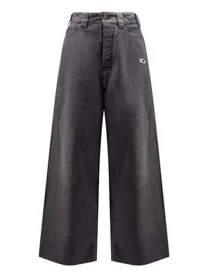 Balenciaga Trompe L'oeil Wide-leg Denim Trousers - Grey