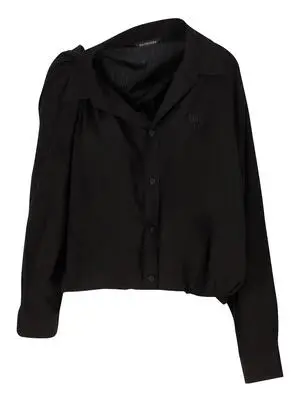 Balenciaga One-shoulder Lyocell Shirt - Black