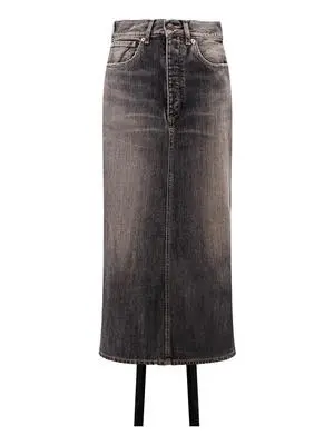 BALENCIAGA Balenciaga Maxi Denim Skirt With Criss-Cross Lacing