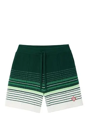 Casablanca White & Boucle Stripe Shorts - Green