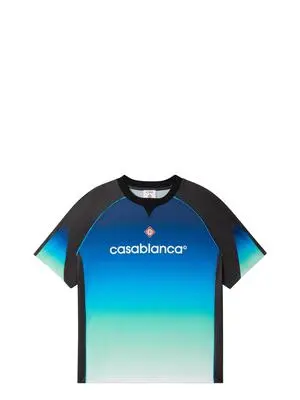 Casablanca Blue & Gradient Short Sleeve Football Shirt - Green