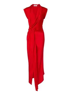 Victoria Beckham Silk Long Dress - Red