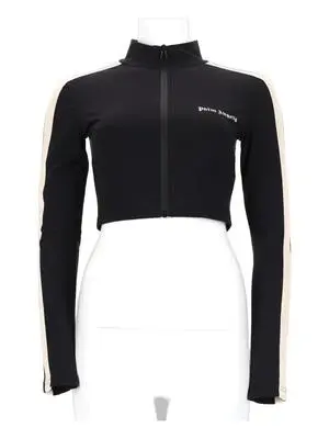 Palm Angels Cropped Training Jacket With Logo - Black