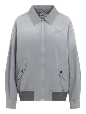 Miu Miu Cotton Gabardine Blouson Jacket - Silver