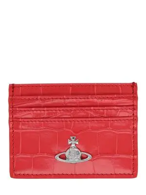 VIVIENNE WESTWOOD Calf Leather Card Holder - Red
