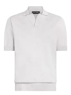 Dolce & Gabbana Silk Polo Shirt - Grey