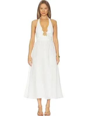 Bardot Yve Sequin Satin Halter Dress - Ice Blue | Editorialist