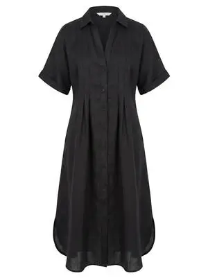 ADRIFT CLOTHING Adrift Clothing Bridget Linen Pleated Midi Dress
