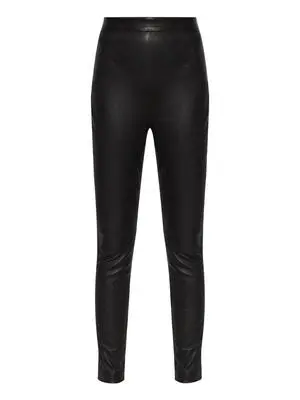 BALMAIN High-Waisted Leather Trousers