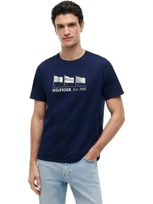 Tommy Hilfiger Hilfiger Multi-flag Logo T-shirt - Light Navy