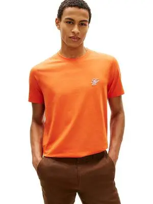Tommy Hilfiger Embroidered Script Monogram T-shirt Orange - Brilliant Orange