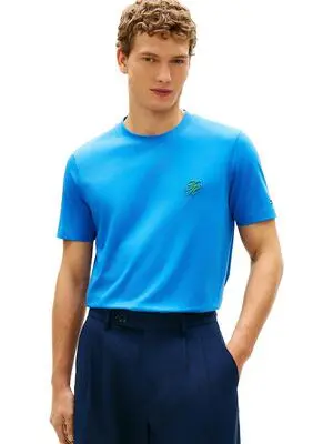 Tommy Hilfiger Embroidered Script Monogram T-shirt Blue - Blue Orbit