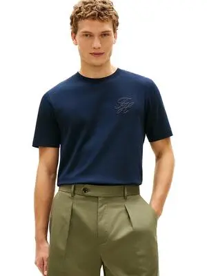 Tommy Hilfiger Script Monogram Interlock T-shirt - Navy