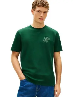Tommy Hilfiger Script Monogram Interlock T-shirt Green - Nocturnal Green