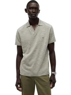Tommy Hilfiger Regular Fit Textured Oxford Slub Polo Green - Dark Artichoke
