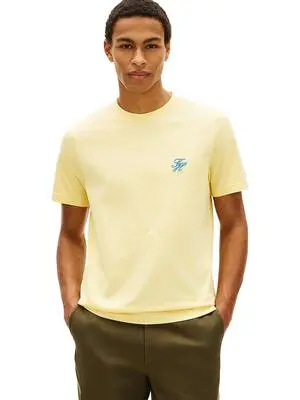 Tommy Hilfiger Embroidered Script Monogram T-shirt Yellow - Citronella