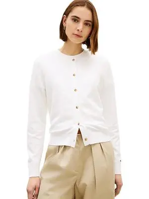 Tommy Hilfiger Crewneck Cardigan - Ecru