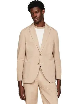 Tommy Hilfiger Regular Fit Cotton And Linen Blazer - Beige
