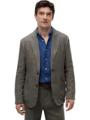 Tommy Hilfiger Garment-dyed Linen Casual Blazer Green - Platinum Olive