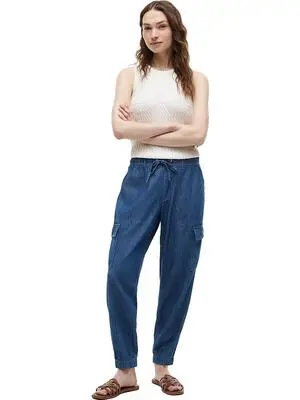 Tommy Hilfiger Stretch-cotton Cargo Joggers - Dark Chambray