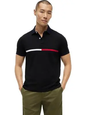 TOMMY HILFIGER Men's Embroidered Stripe Regular Fit Polo -