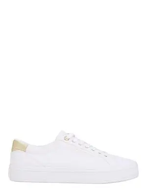 Tommy Hilfiger Metallic Accent Canvas Sneakers - White