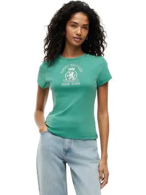 Tommy Hilfiger Garment-dyed Crest Logo T-shirt - Courtside Green