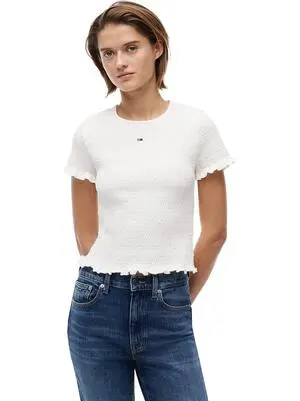 Tommy Hilfiger Shirred T-shirt - Ancient White