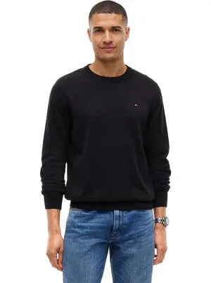Tommy Hilfiger Classic Cotton Crewneck Sweater - Black