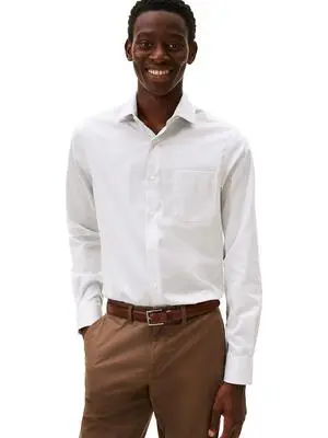 Tommy Hilfiger Regular Fit Thflex Geo Print Dress Shirt 17/32 - White/blue Pattern