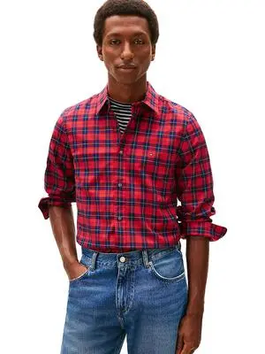 Tommy Hilfiger Slim Fit Plaid All-day Shirt Red - Primary Red
