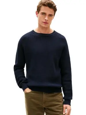 Tommy Hilfiger Fisherman Knit Crewneck Sweater - Navy