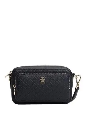 Tommy Hilfiger Embossed Allover Monogram Crossbody Bag - Space Blue