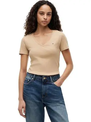 Tommy Hilfiger V-neck T-shirt - Clayed Pebble