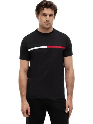 Tommy Hilfiger Embroidered Flag Logo T-shirt - Black
