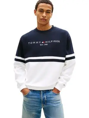 Tommy Hilfiger Colorblock Logo Sweatshirt - Navy