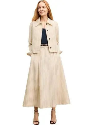 M.M.LAFLEUR The Nicky Jacket Breeze Stripe - Ecru/navy