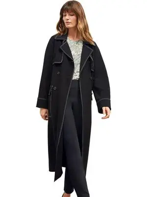 M.M.LAFLEUR The Frankie Jacket In Everyday Crepe With Contrast Topstitching - Black