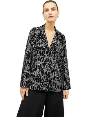M.M.LAFLEUR The Alyssa Washable Silk Printed Shirt Jacket - Symphony Print