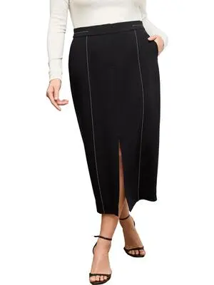 M.M.LAFLEUR M.M.LaFleur The Meghan Midi Skirt With Contrast Topstitching