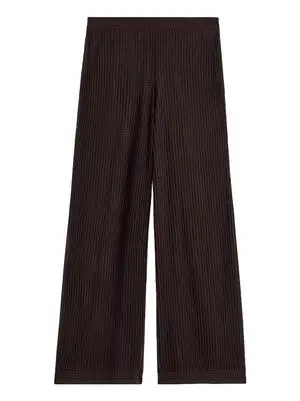 Cos Ribbed Open-knit Wide-leg Pants - Brown