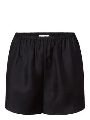 Loulou De Saison Silk Elasticated Waistband Mini Shorts - Black