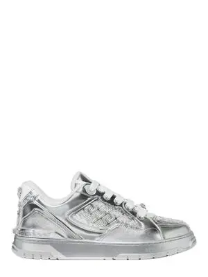 Versace Medusa Greca Embossed Sneakers - Silver