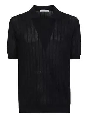 CRUCIANI Open-knit T-shirt - Blue